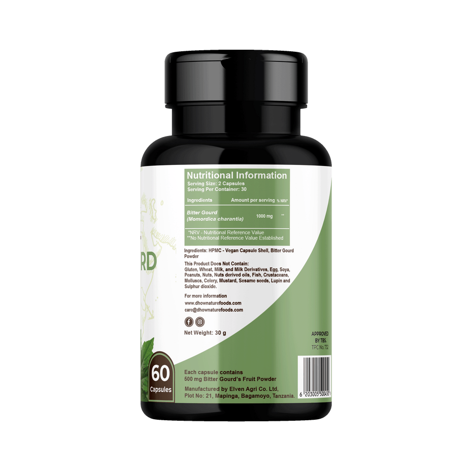 Bitter Gourd Capsule 500 mg (Momordica charantia) – Dhow Nature Foods (TZ)